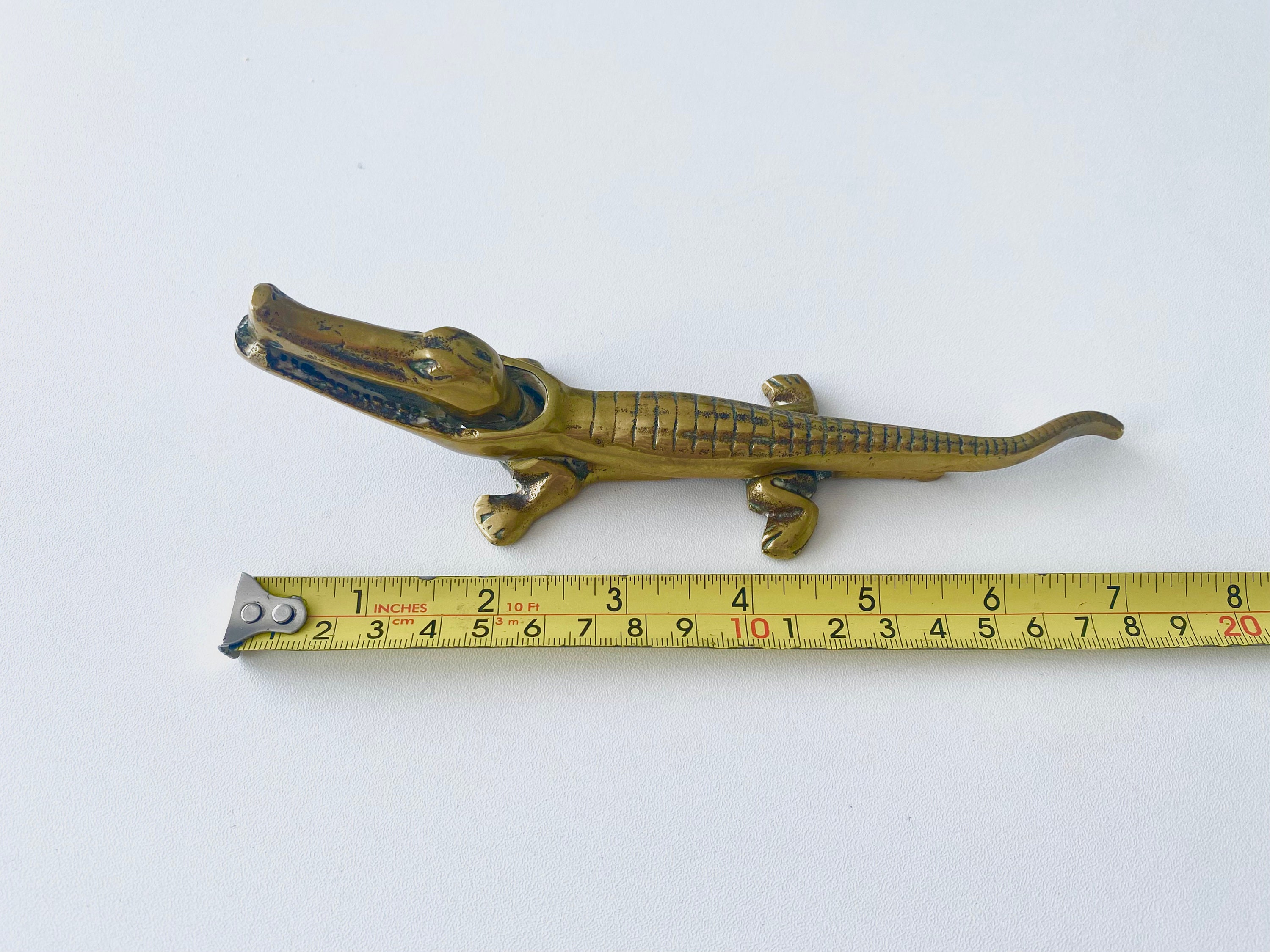 Vintage Solid Brass Crocodile Nut Cracker Alligator - Etsy