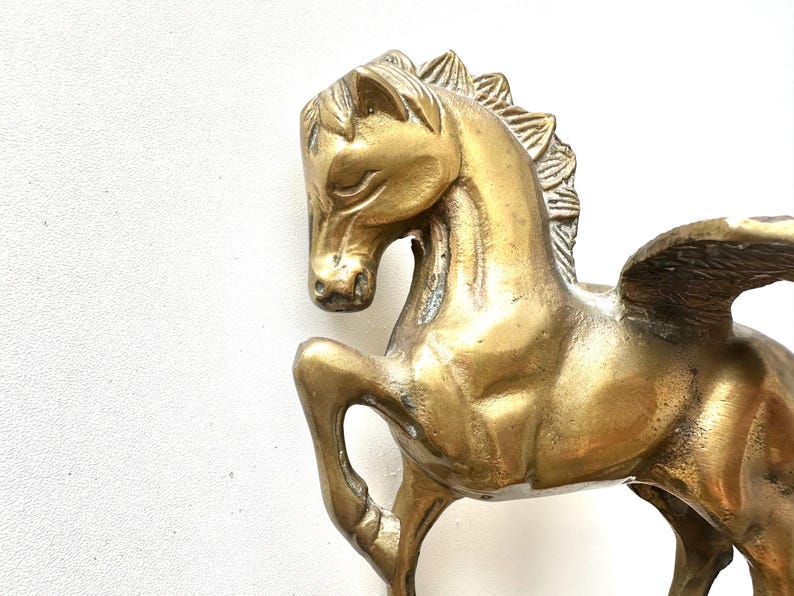 Large Vintage Brass Pegasus Winged Horse Figurine - Etsy