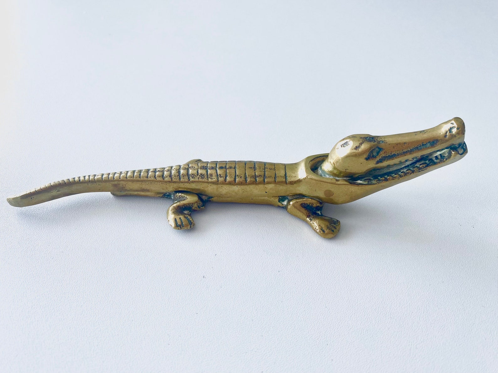Vintage Solid Brass Crocodile Nut Cracker Alligator - Etsy