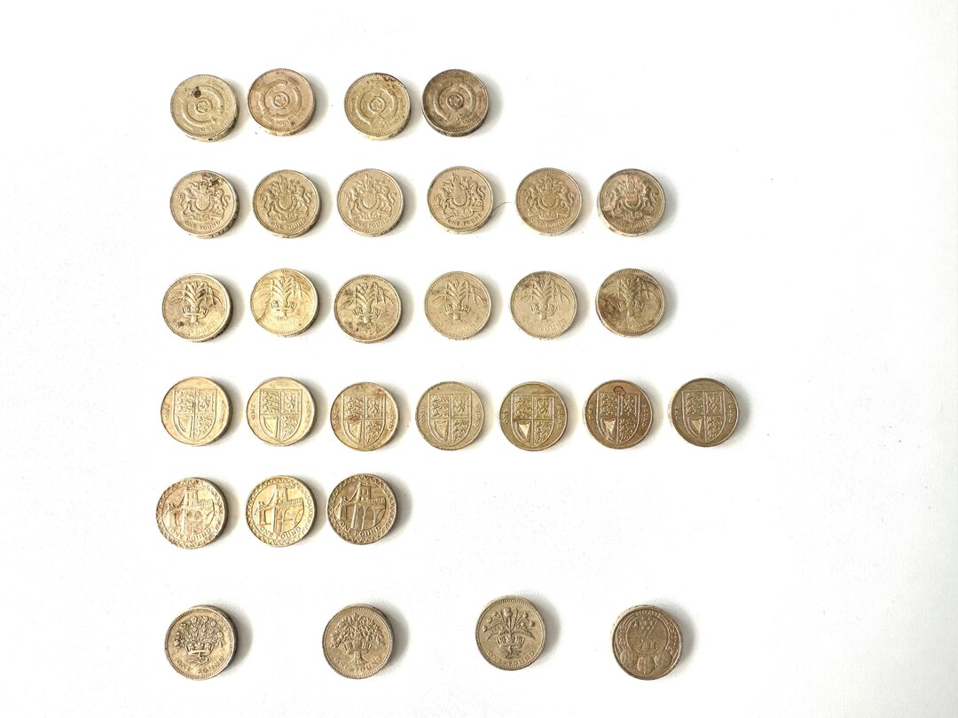 Old Round One Pound Coins - Etsy
