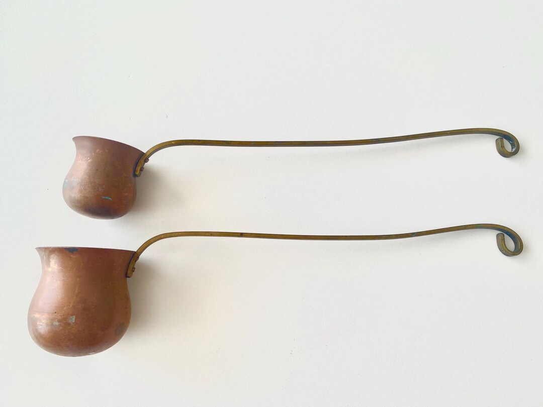 Vintage Copper & Brass Long-handled Ladles – Set of Two – Multi-purpose ...