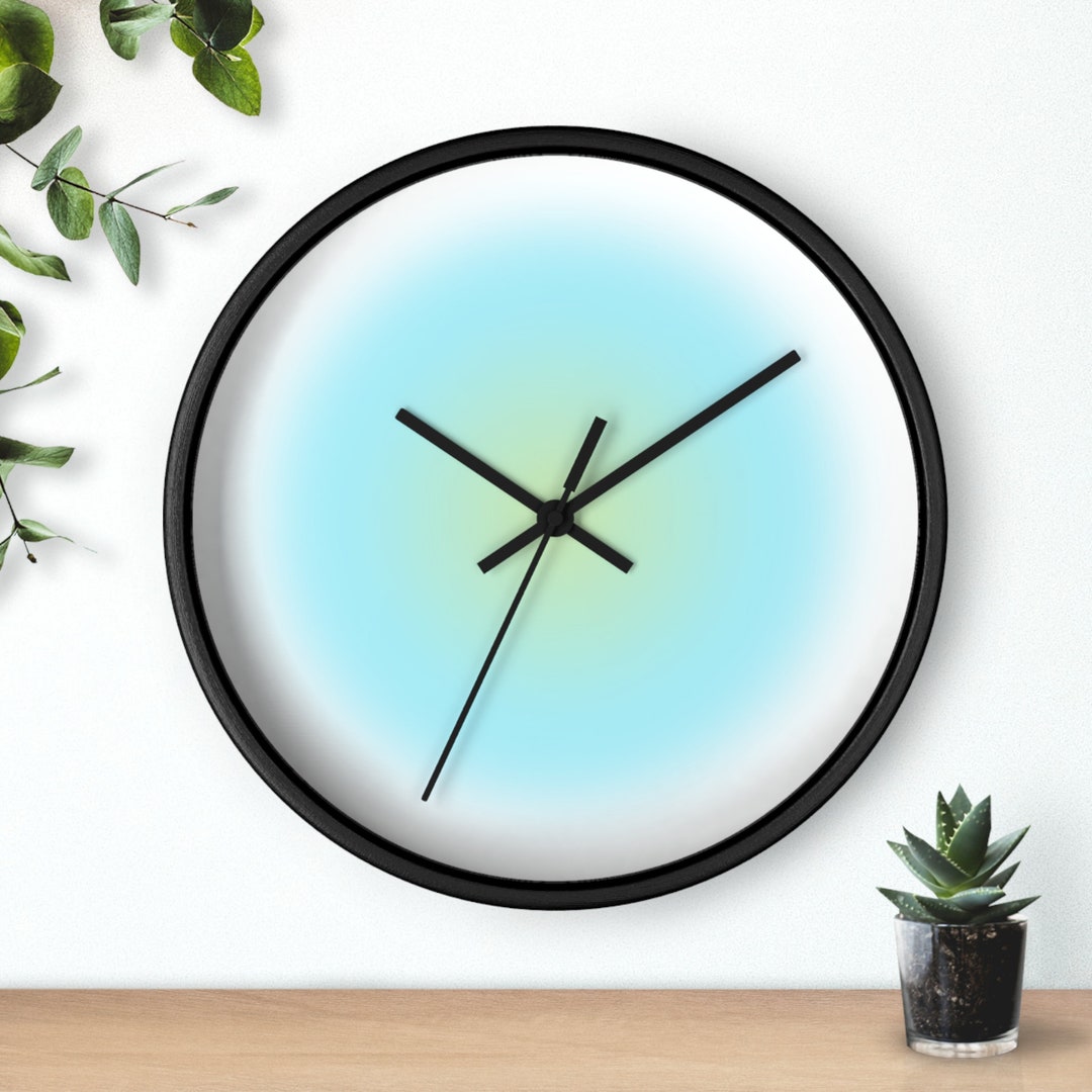 Minimalist Wall Clock, Spiritual Decore, Blue Gradient - Etsy