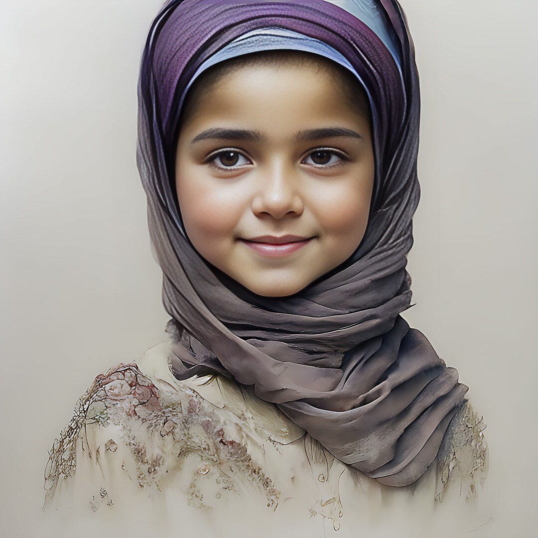 Muslim Little Girl Digital Download Ramadan Wall Art Happy - Etsy