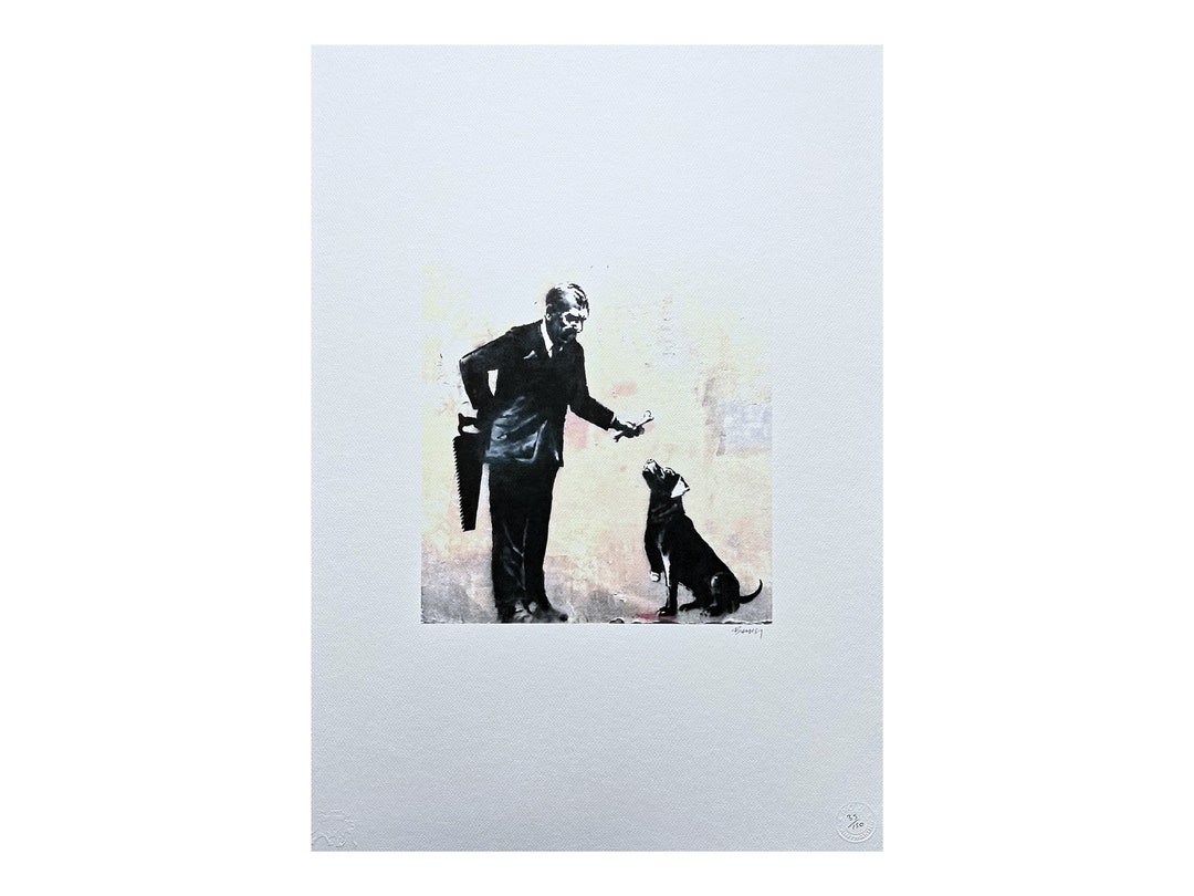 BANKSY - Man With Dog - Numbered Edition 35/150, 50 X 70 Cm #banksy # ...