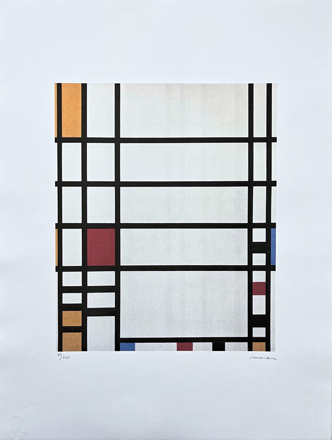 PIET MONDRIAN Signed, Limited Edition 45/200, 50 X 66 Cm, Embossing ...