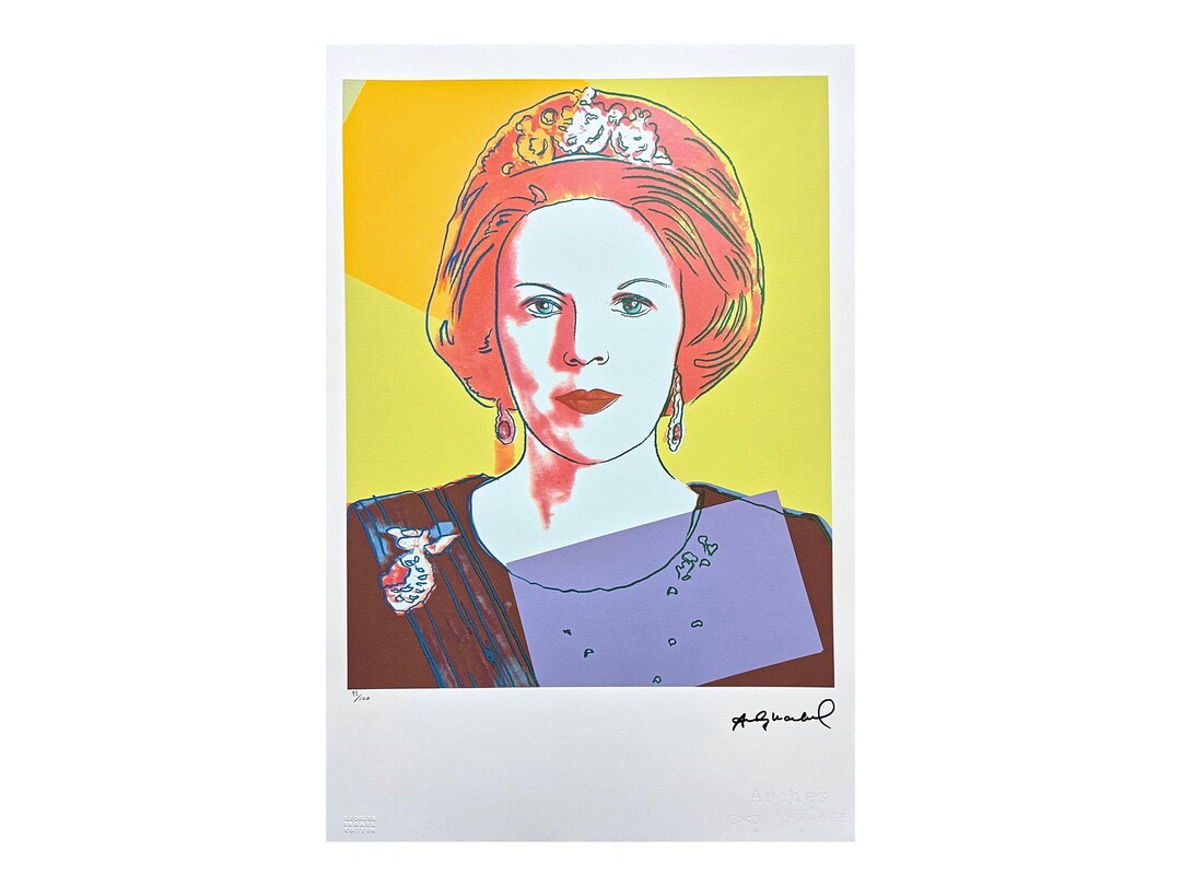 ANDY WARHOL - Queen Beatrix - Signed, Numbered Edition 95/100, 38 X 56 ...