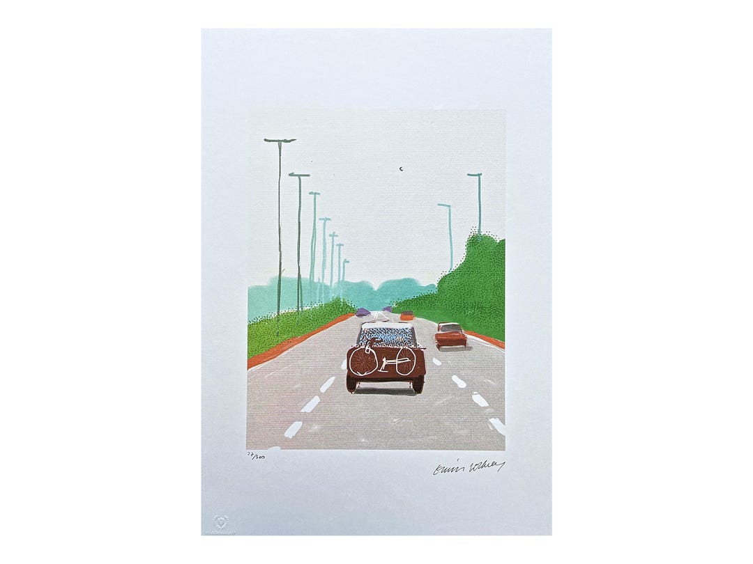 DAVID HOCKNEY - Car on the Road - Signed, Numbered Edition 27/500 ...