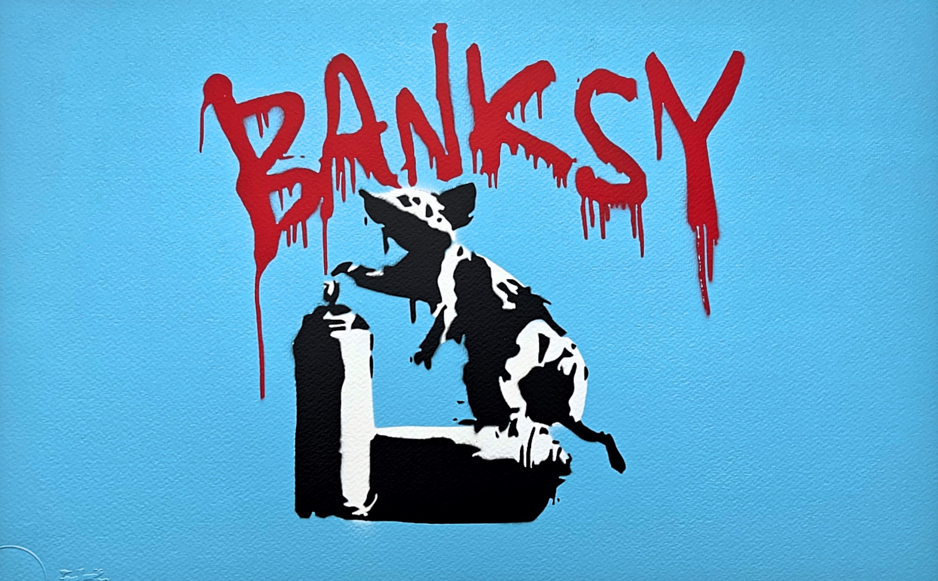 BANKSY/NOT BANKSY rat With Spray Cans Original Spray Paint, Certificate ...