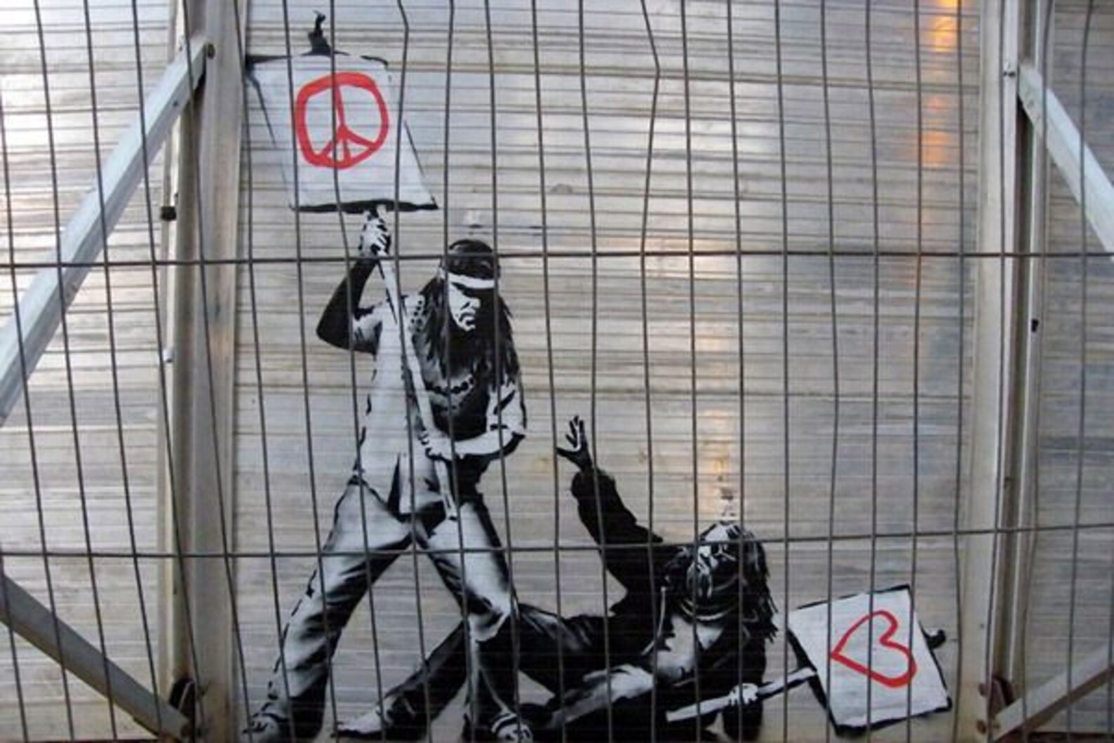 BANKSY/NOT BANKSY peace Vs Love Original Spray - Etsy