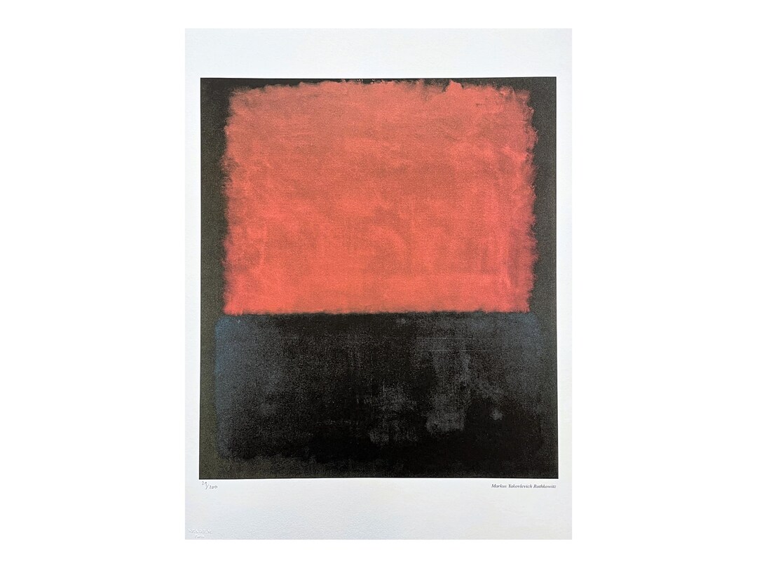 MARK ROTHKO - Red on Black - Signed, Numbered Edition 29/200, 50 X 65 ...