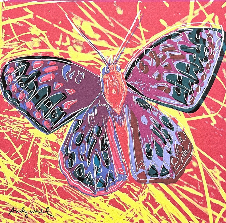 ANDY WARHOL butterfly Signed, Certificate coa, Limited Edition 407/500 ...