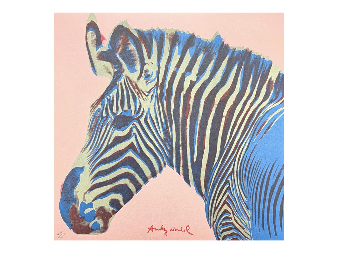 ANDY WARHOL - Grevy's Zebra - Signed, Numbered Edition 404/2400, 60 X ...