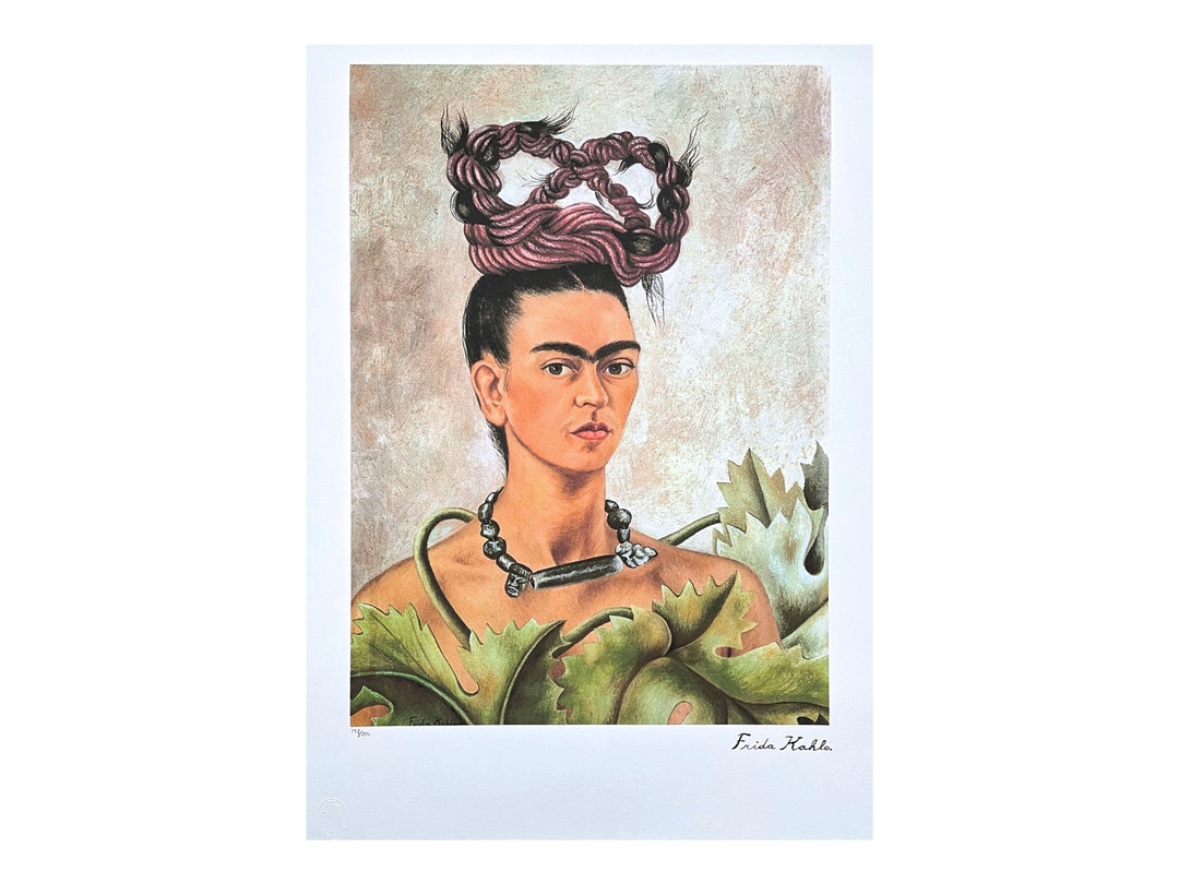 FRIDA KAHLO after Self Portrait With Braid Signed, Certificate photo ...