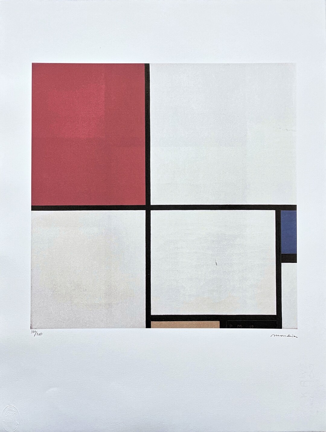 PIET MONDRIAN Signed, Limited Edition 140/200, 50 X 66 Cm, Embossing ...