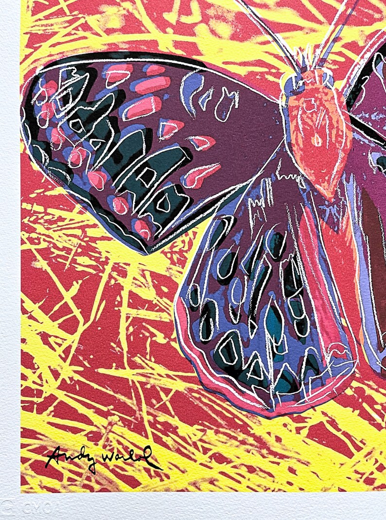 ANDY WARHOL butterfly Signed, Certificate coa, Limited Edition 407/500 ...