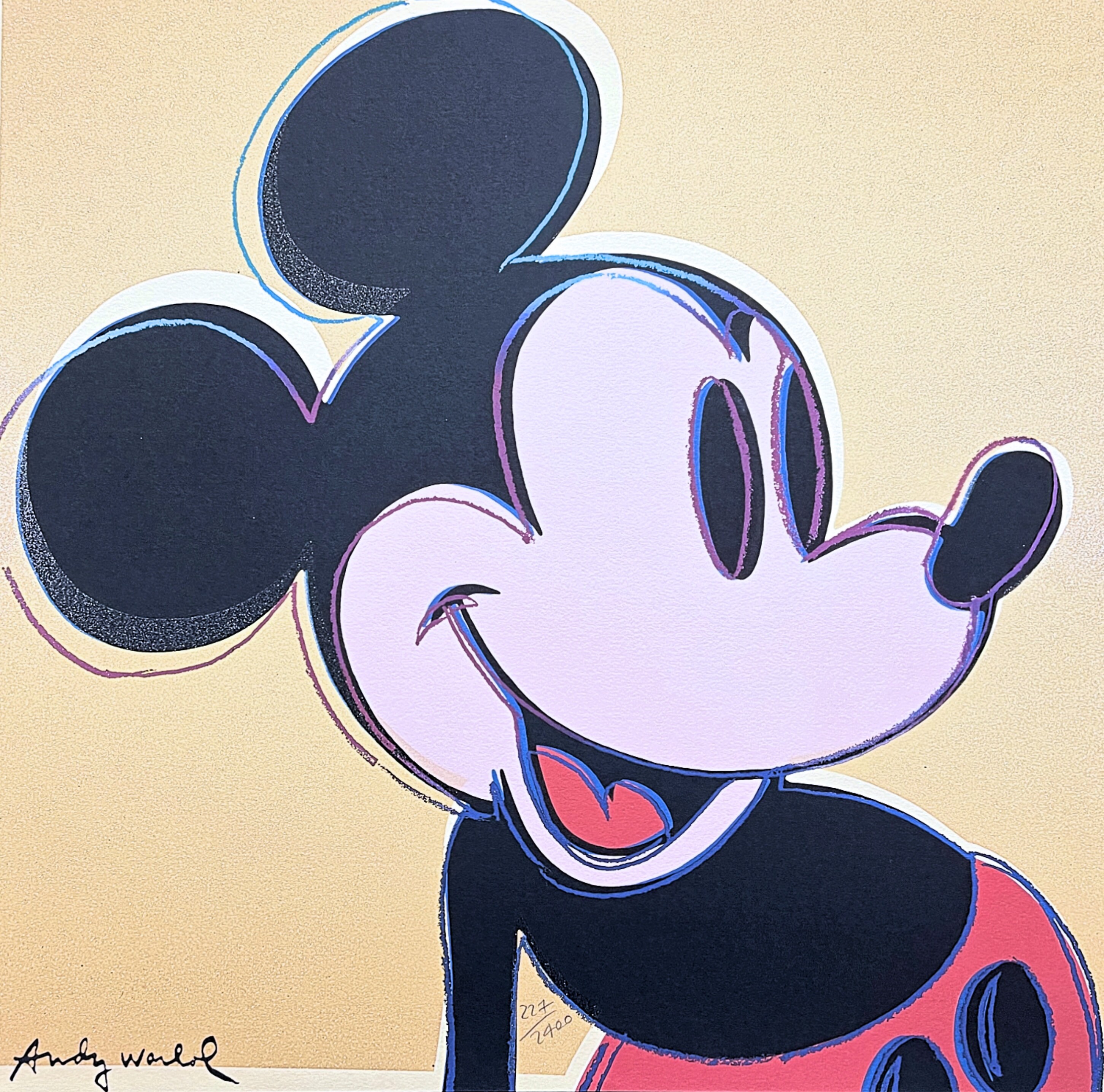 ANDY WARHOL mickey Mouse Signed, Certificate coa, Limited Edition 227/2400, 60 X 60 Cm, Edition ...