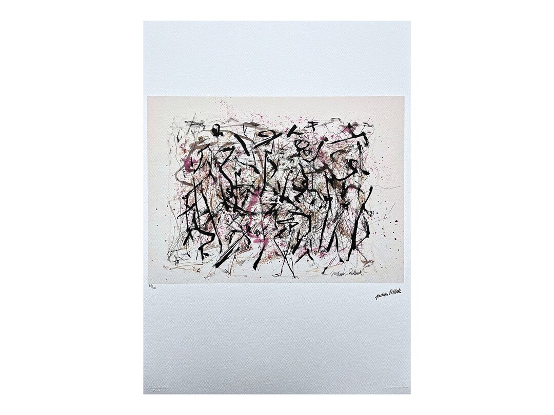 JACKSON POLLOCK (after) - Abstraction With Pink - Signed, Numbered ...