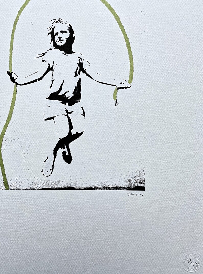 BANKSY girl With Skipping Rope Signed, Certificate, Limited Edition 39/ ...