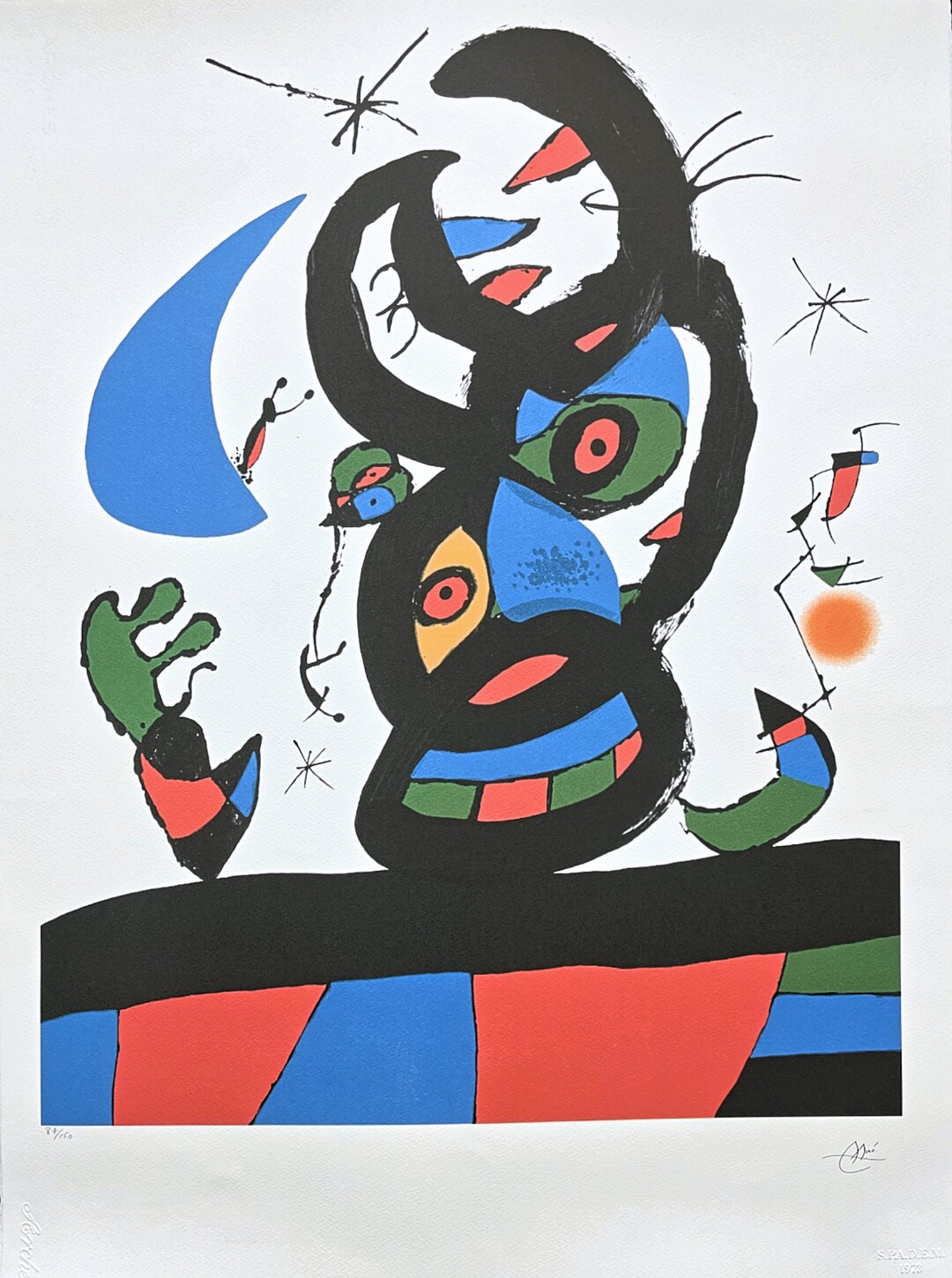 JOAN MIRÓ Signed, Certificate coa, Limited Edition 87/150, 56 X 76 Cm ...