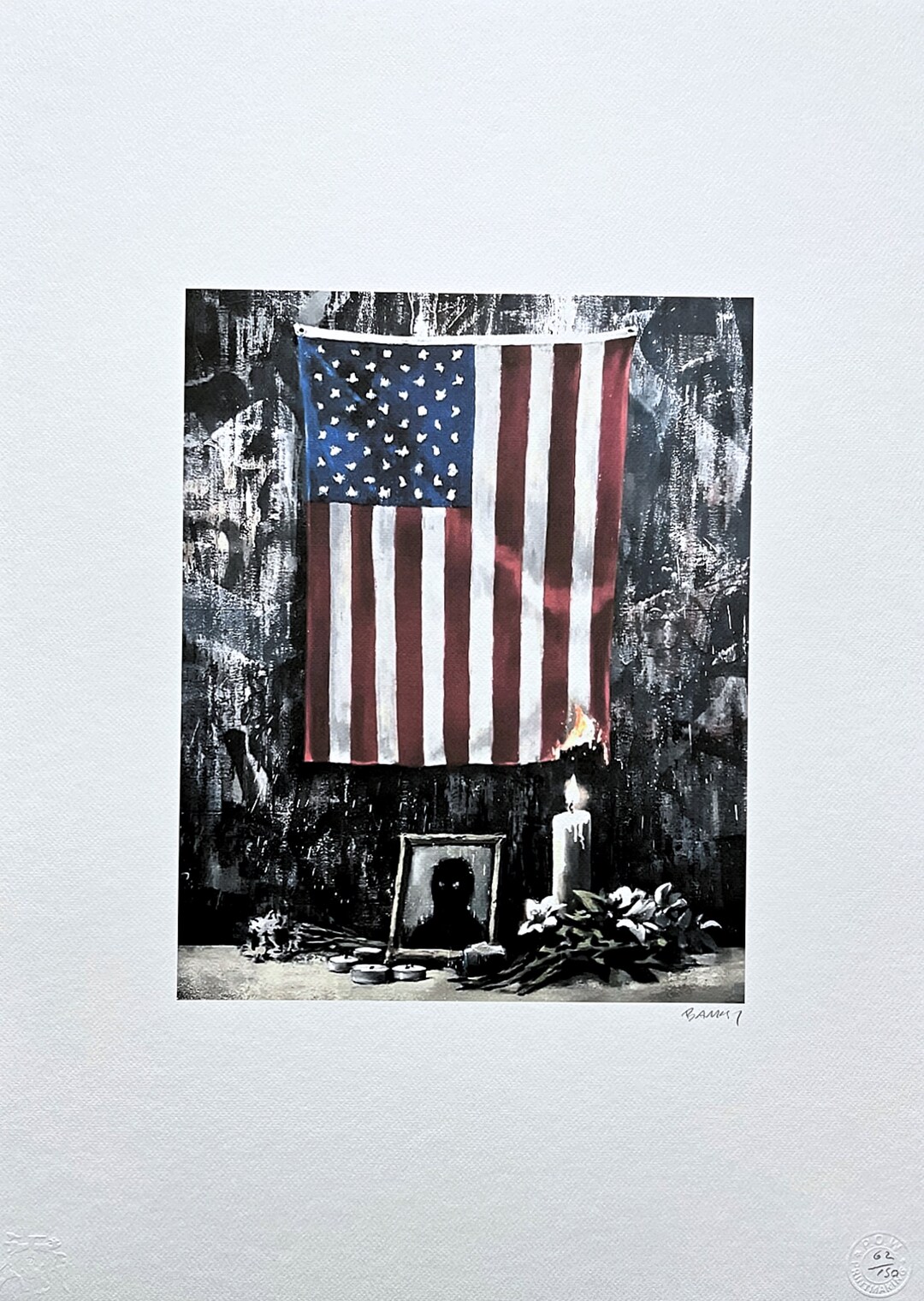 BANKSY us Flag Signed Certificate coa Limited - Etsy