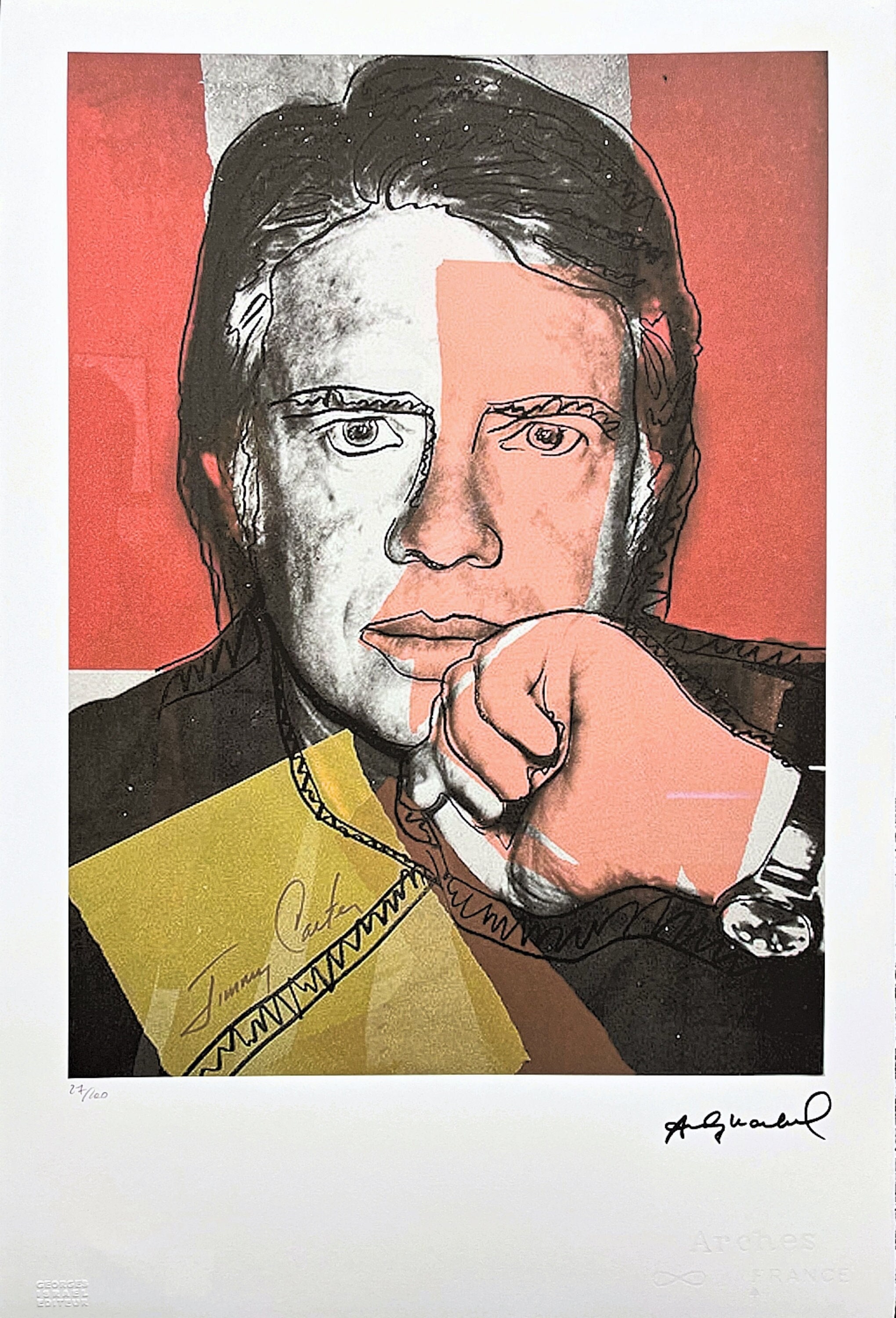 Andy Warhol After Jimmy Carter Signed Certificate Limited Edition 27