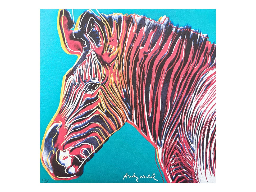 ANDY WARHOL - Grevys Zebra - Signed, Numbered Edition 213/2400, 60 X 60 ...