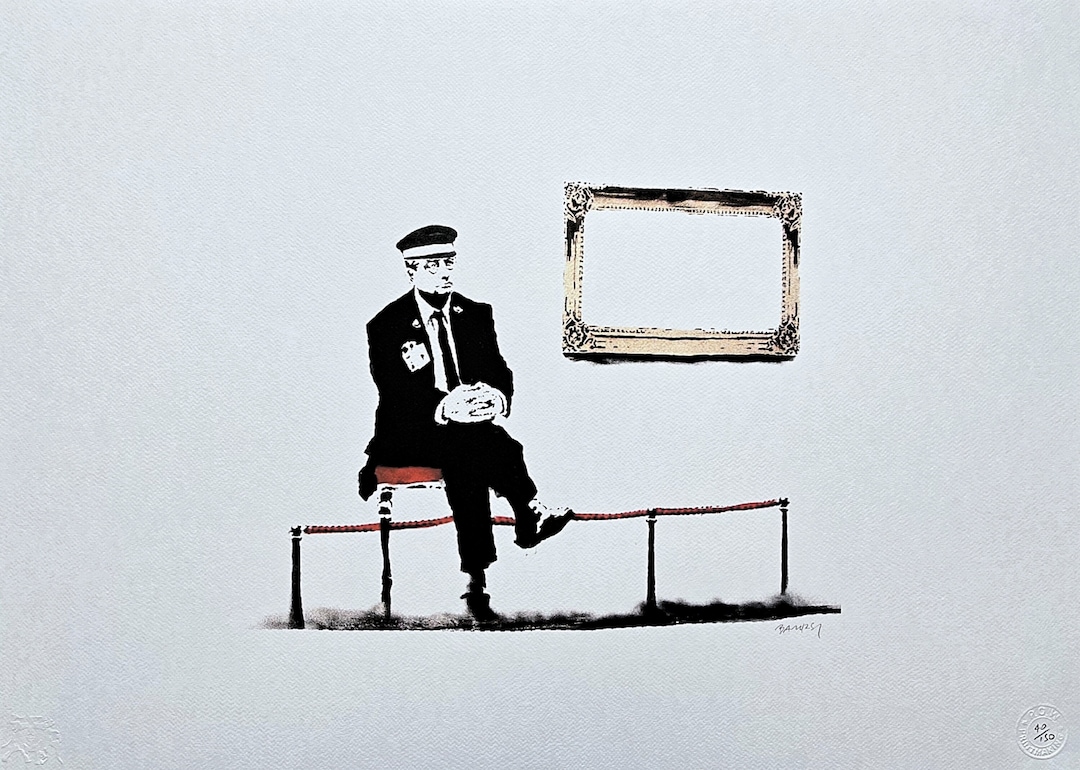 BANKSY museum Guard Signed, Certificate, Limited Edition 40/150, 70 X ...