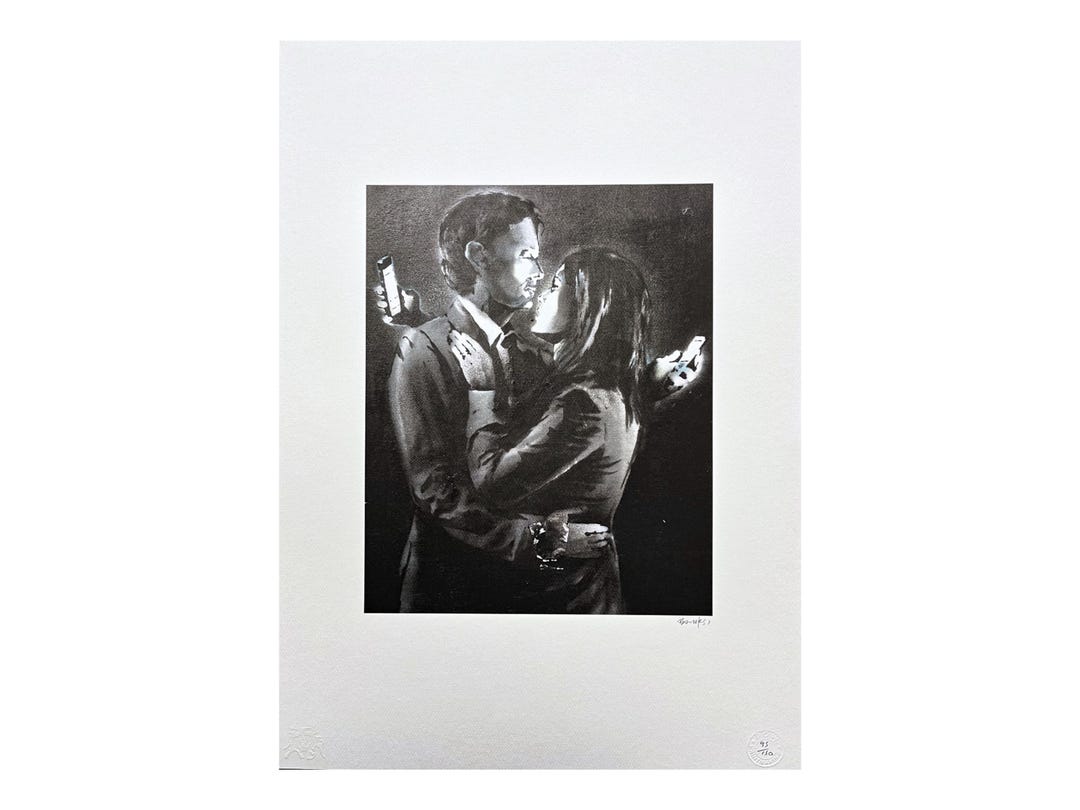 BANKSY - Mobile Lovers - Numbered Edition 95/150, Certificate, 50 X 70 ...