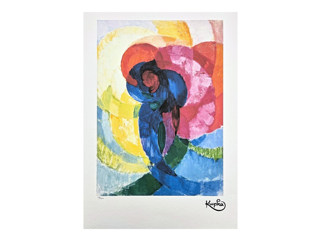 FRANTIŠEK KUPKA - Red and Blue Disks - Signed, Certificate, Limited ...