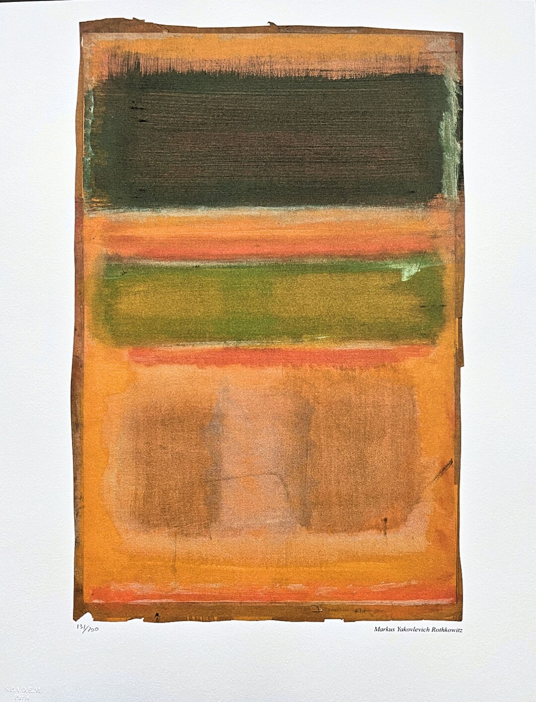 MARK ROTHKO after Signed, Certificate, Limited Edition 131/200, 50 X 65 ...