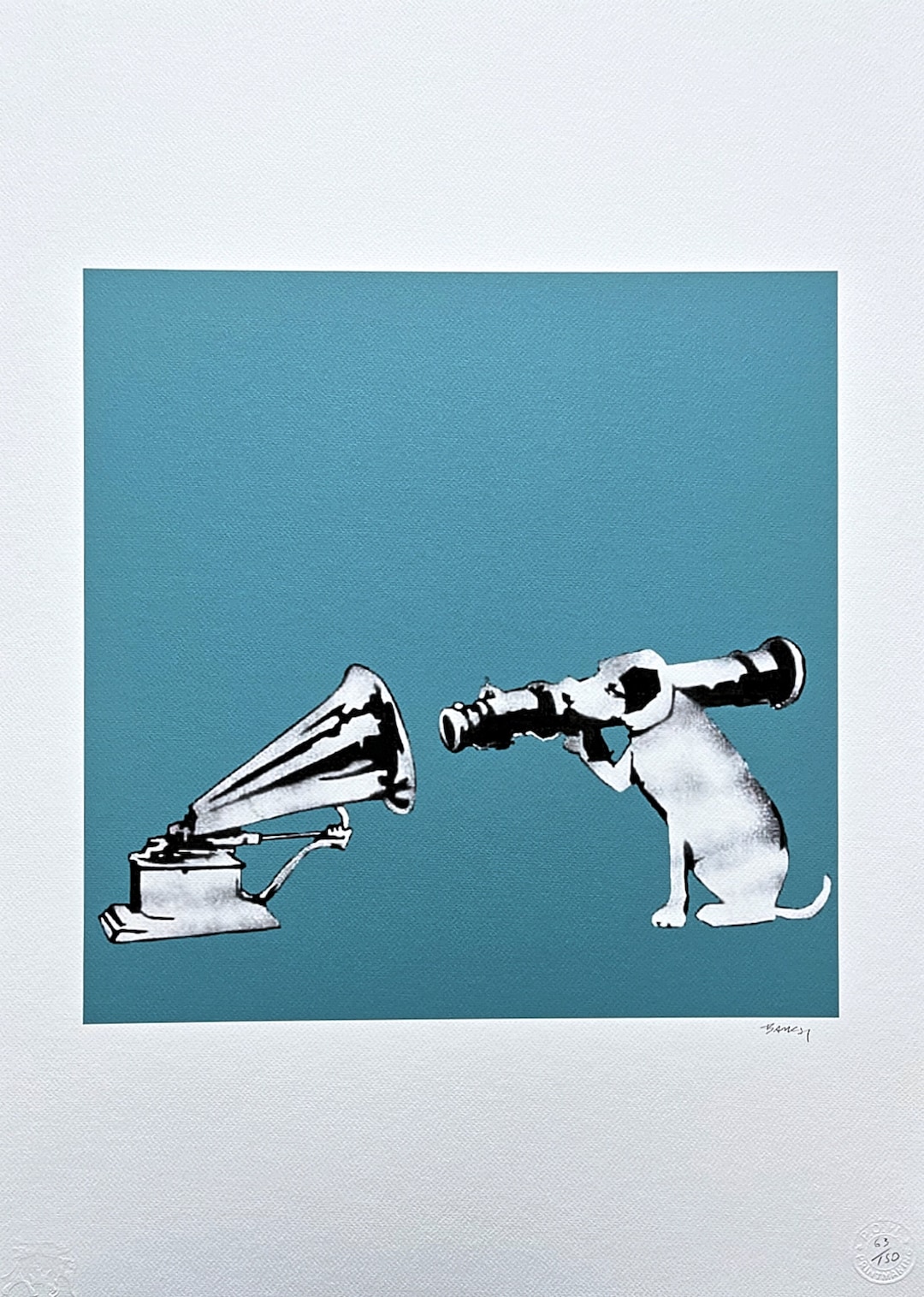 BANKSY bazooka Dog Signed, Certificate, Limited Edition 63/150, 50 X 70 ...
