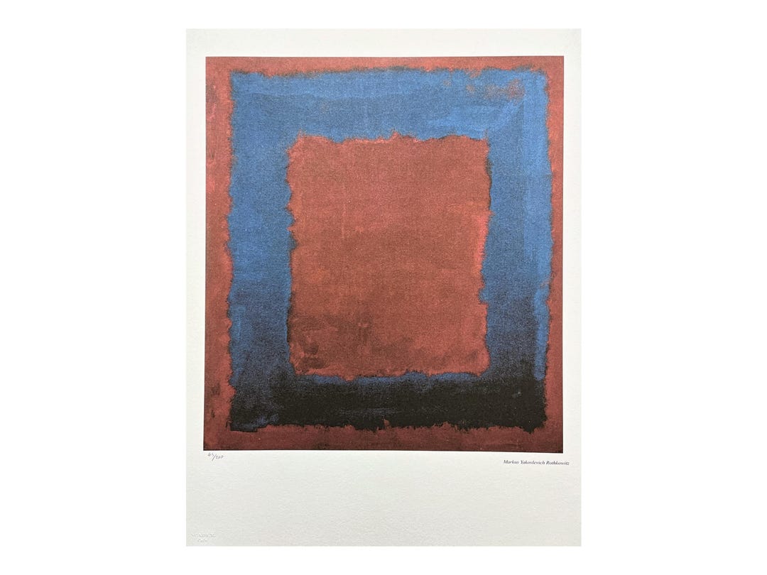 MARK ROTHKO after Blue Square on Red Signed, Certificate, Limited ...