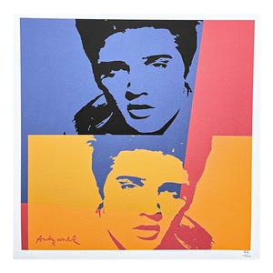 ANDY WARHOL - Elvis Presley - Signed, Numbered Edition 316/500, 50 X 50 ...