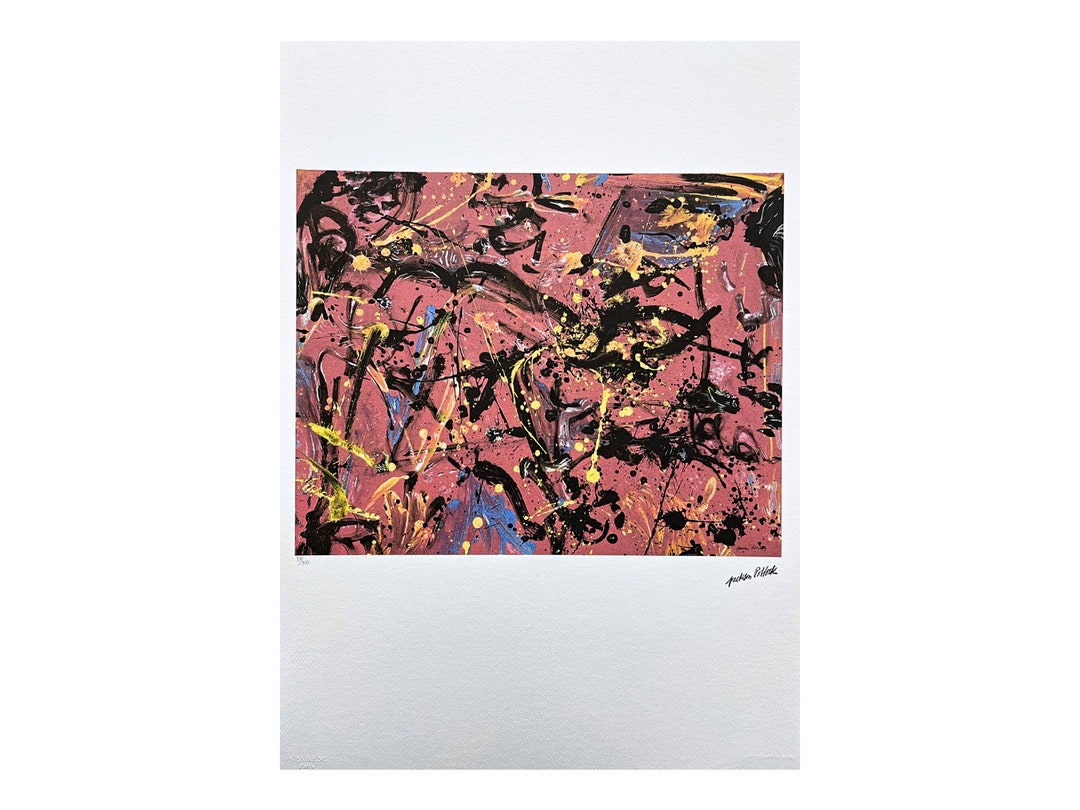 JACKSON POLLOCK - Red Composition - Signed, Numbered Edition 37/300, 50 ...