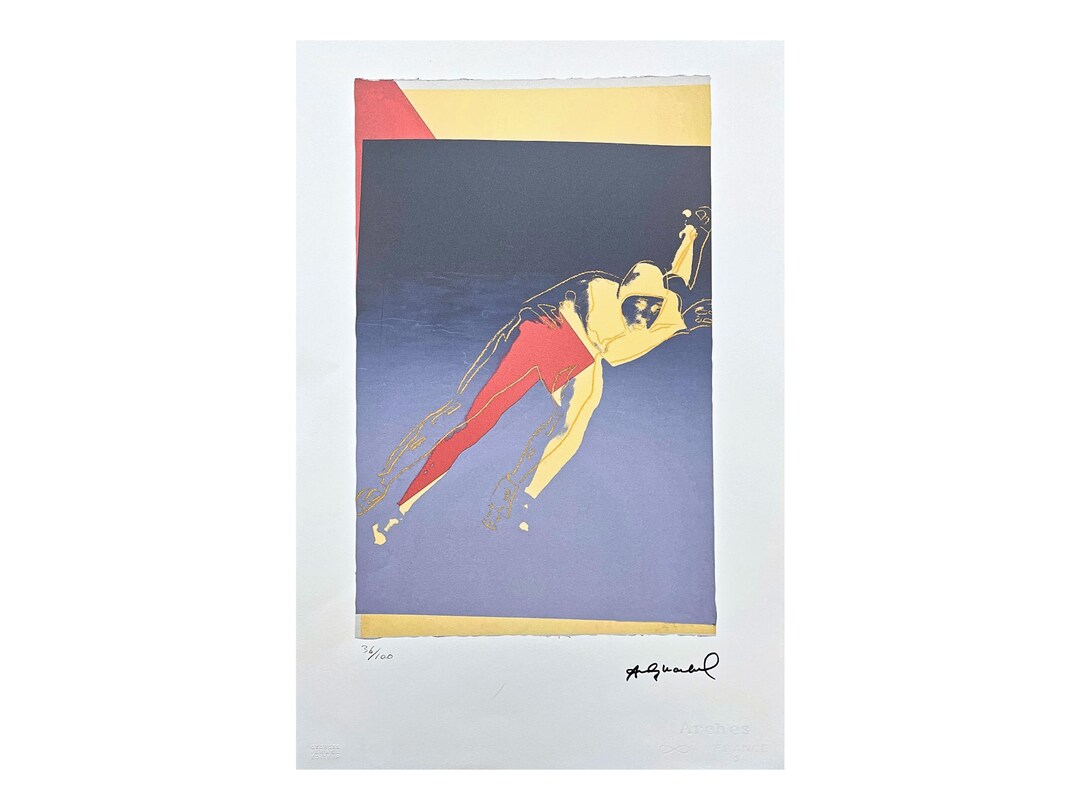 ANDY WARHOL - Speed Skater - Signed, Numbered Edition 36/100, 38 X 56 ...