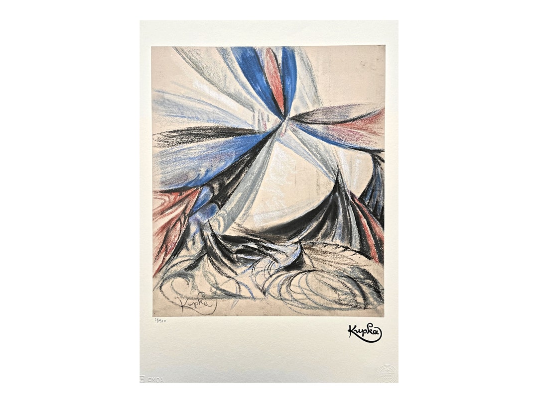 FRANTIŠEK KUPKA - Composition Blue and Orange - Signed, Numbered ...
