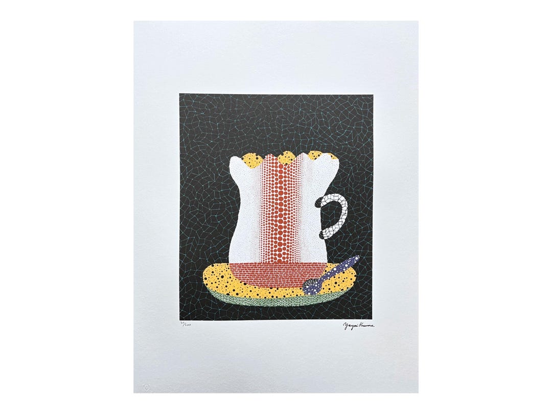 YAYOI KUSAMA after Coffee Cup Signed printed, Numbered Edition 70/500 ...