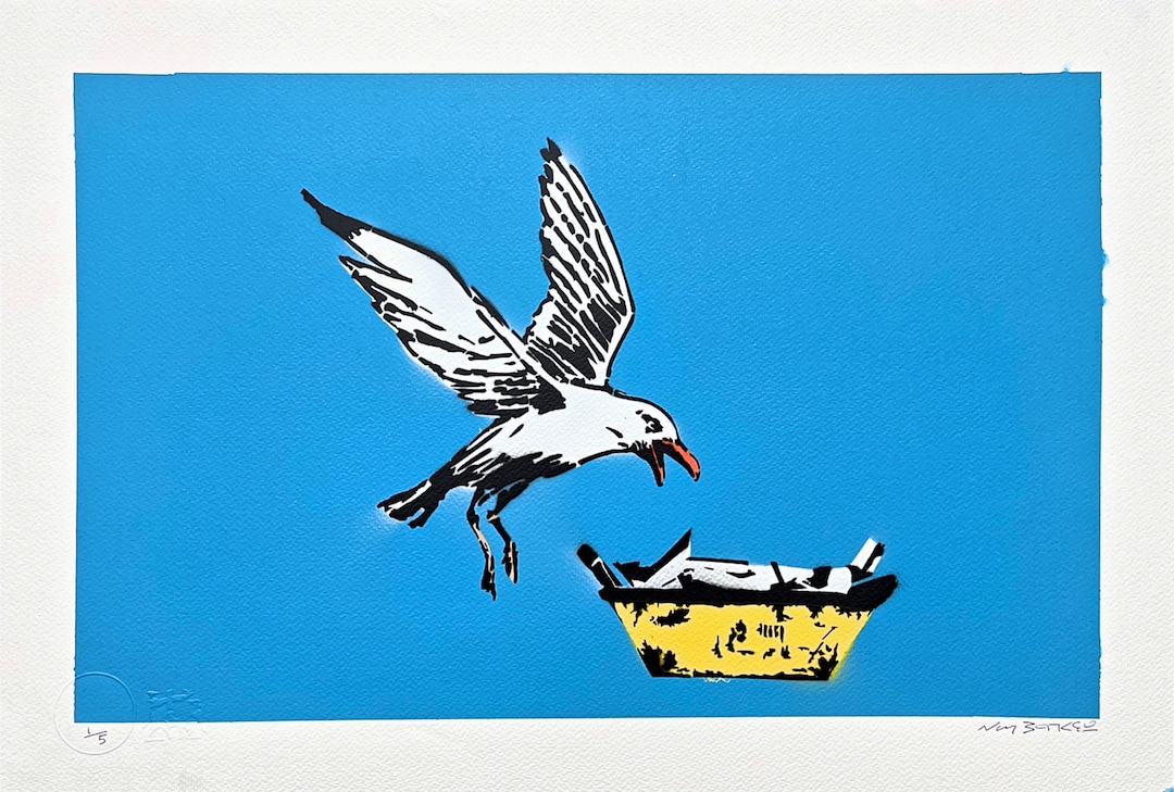 BANKSY/NOT BANKSY swooping Seagull Original - Etsy