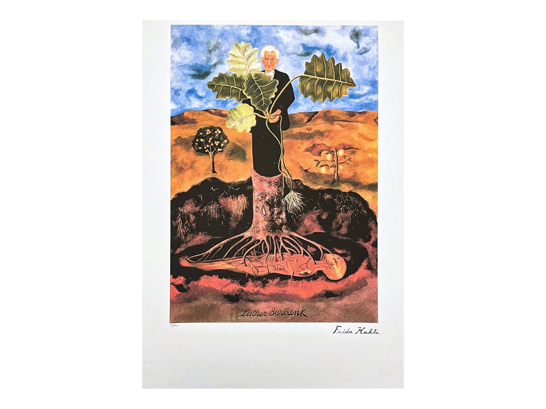 FRIDA KAHLO (after) - Portrait of Luther Burbank - Signed, Certificate ...