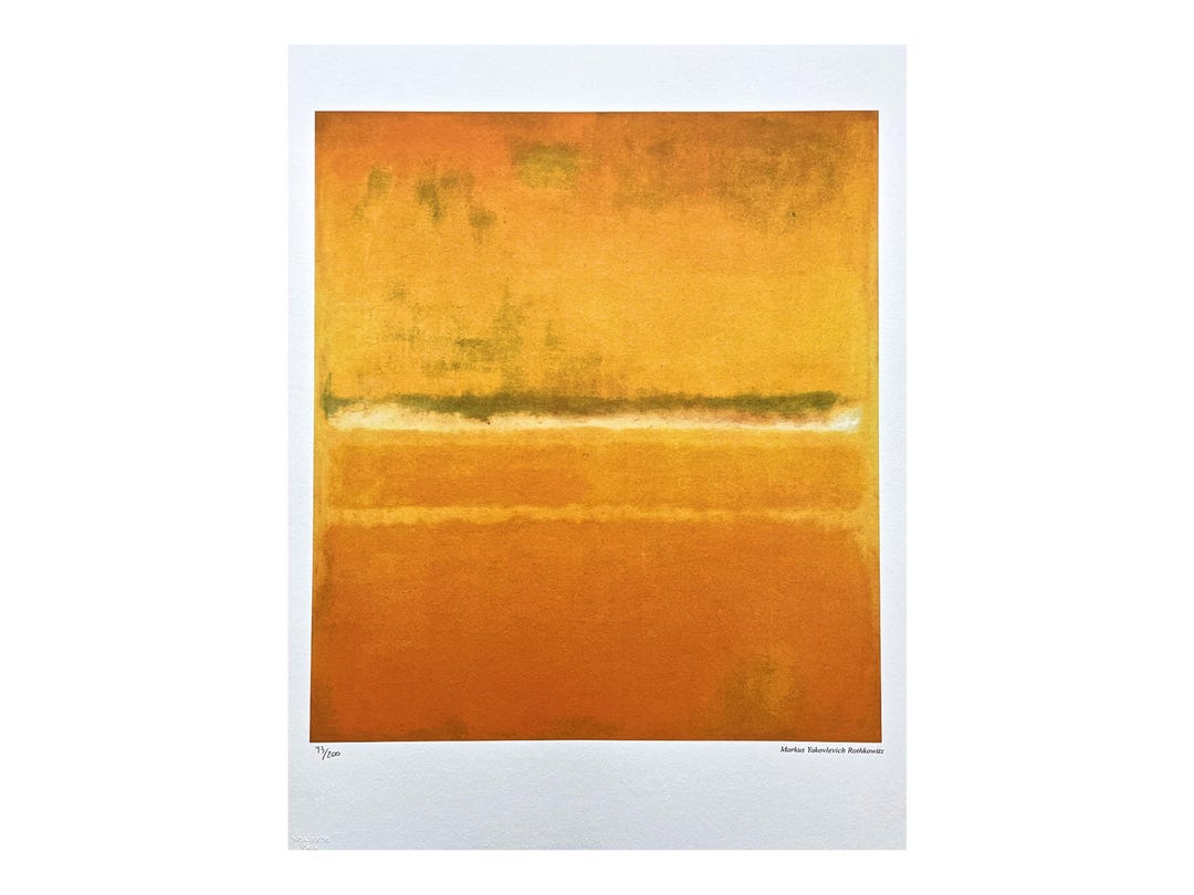 MARK ROTHKO (after) - Yellow and Orange With Green Stripe - Signed ...