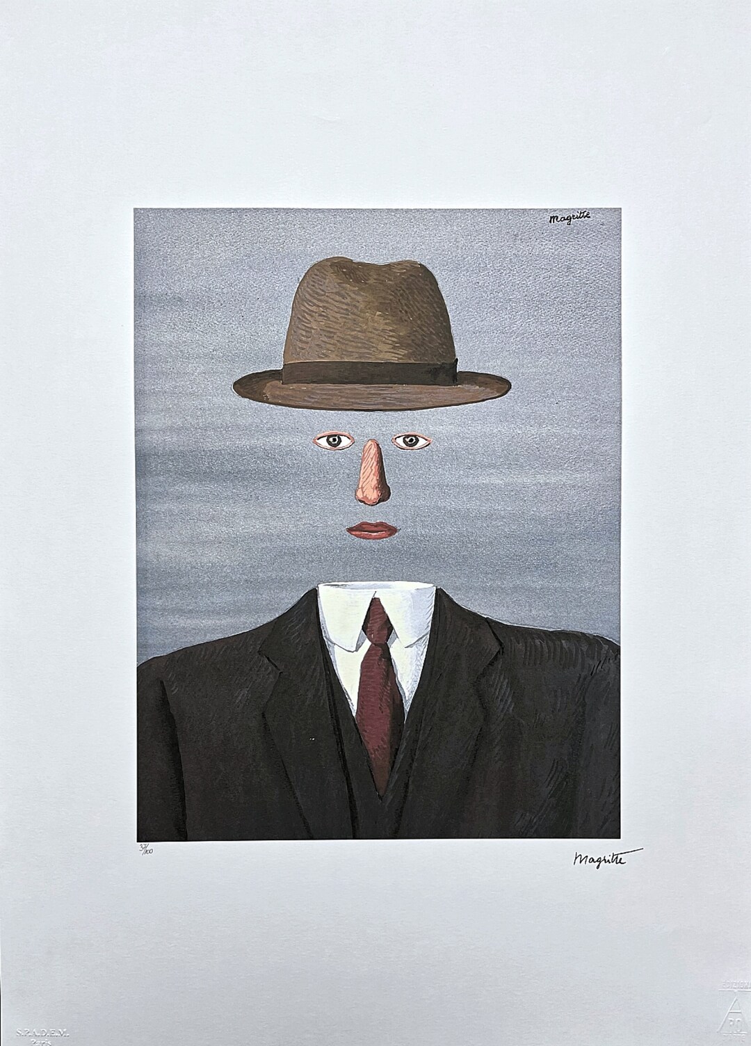 RENÉ MAGRITTE Signed, Certificate, Limited Edition 37/100, 50 X 70 Cm ...
