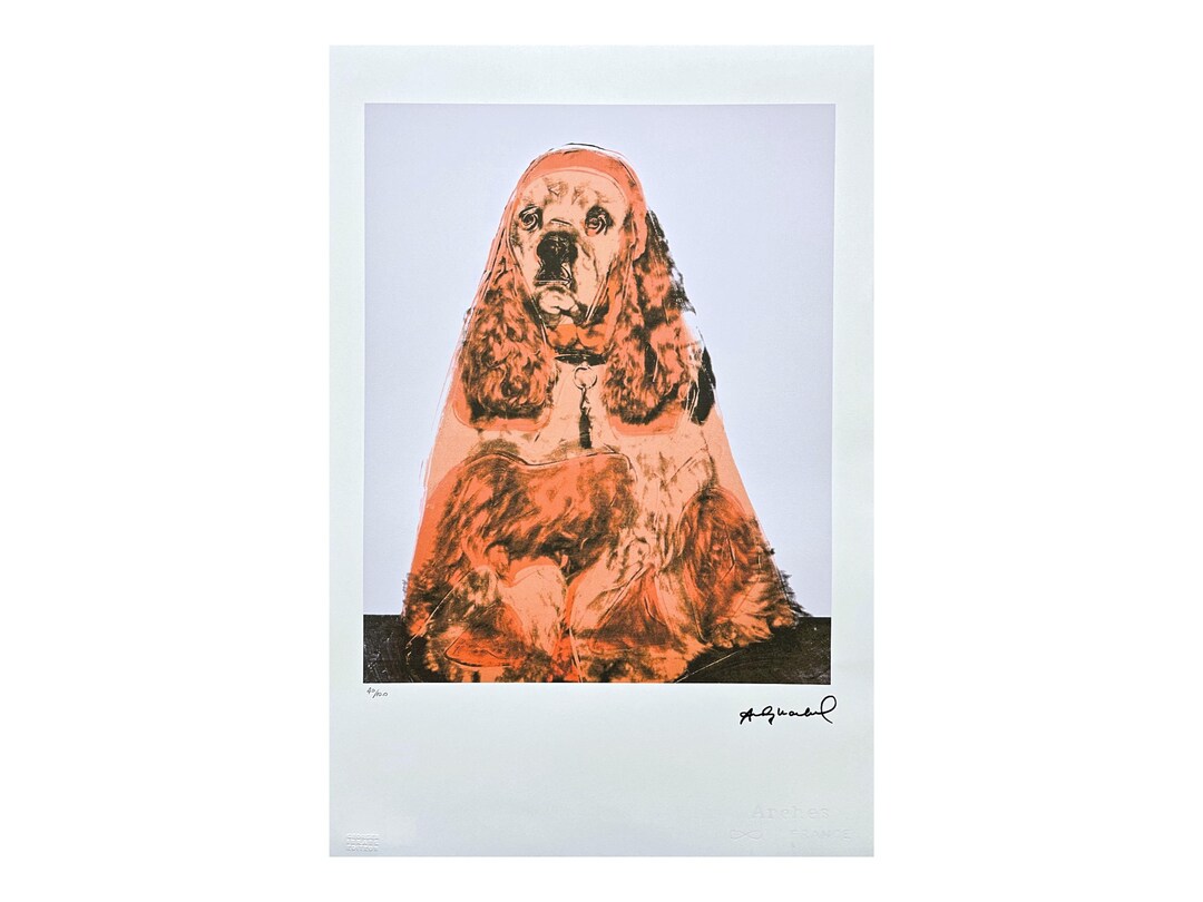 ANDY WARHOL - Cocker Spaniel - Signed, Numbered Edition 40/100, 38 X 56 ...