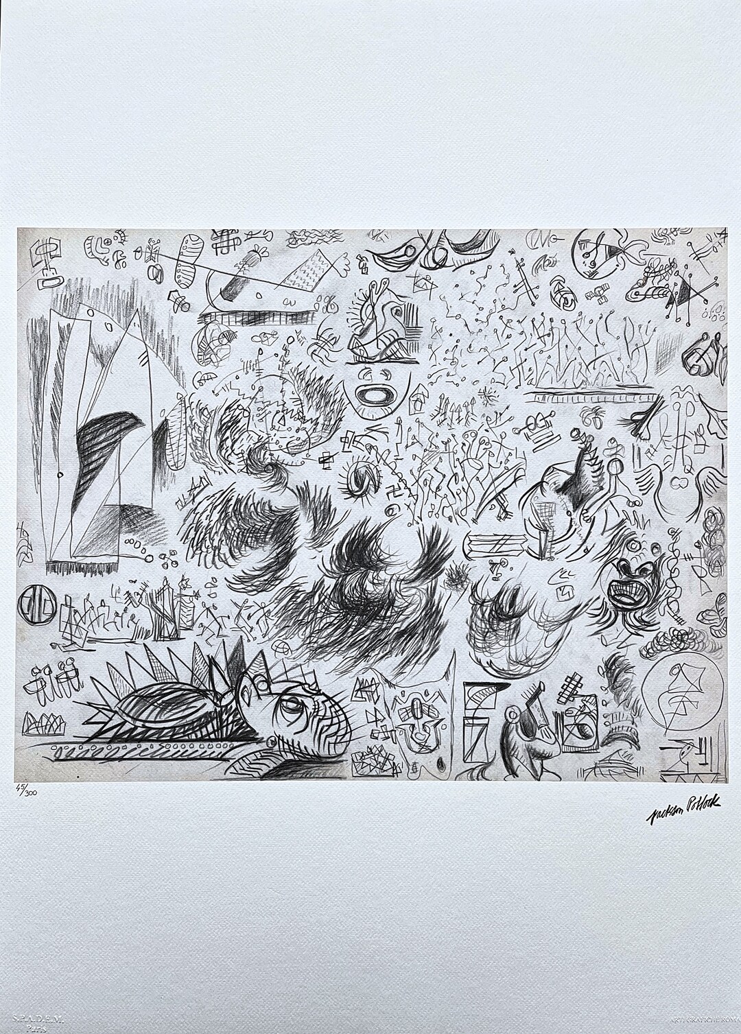 JACKSON POLLOCK after Signed, Certificate, Limited Edition 45/300, 50 X ...