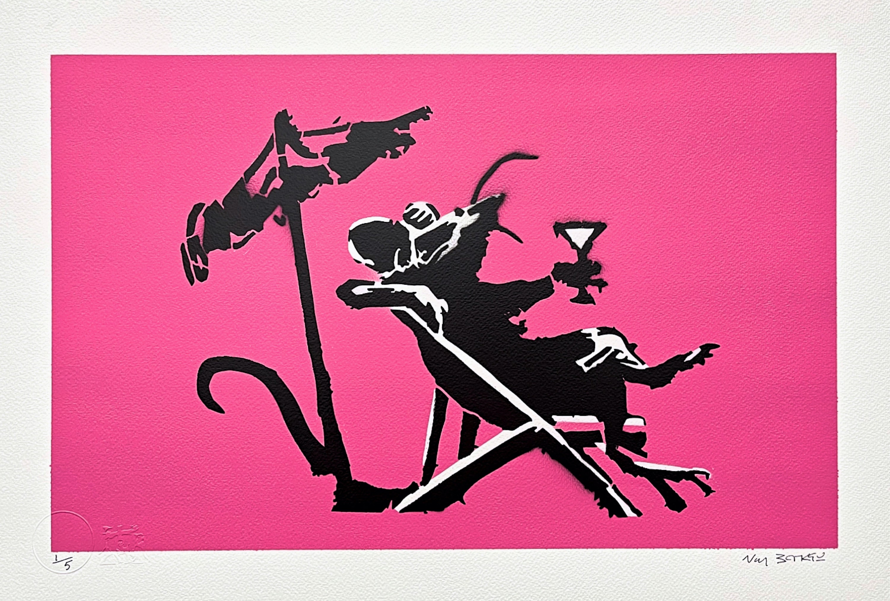 Banksynot Banksy Rat Drinking Cocktail Original Etsy