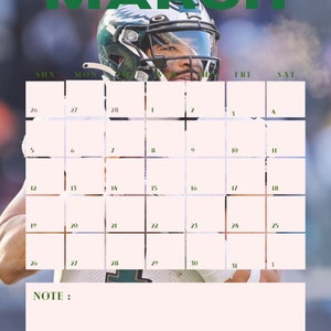 NFL Themed 2023 Calendar - Etsy