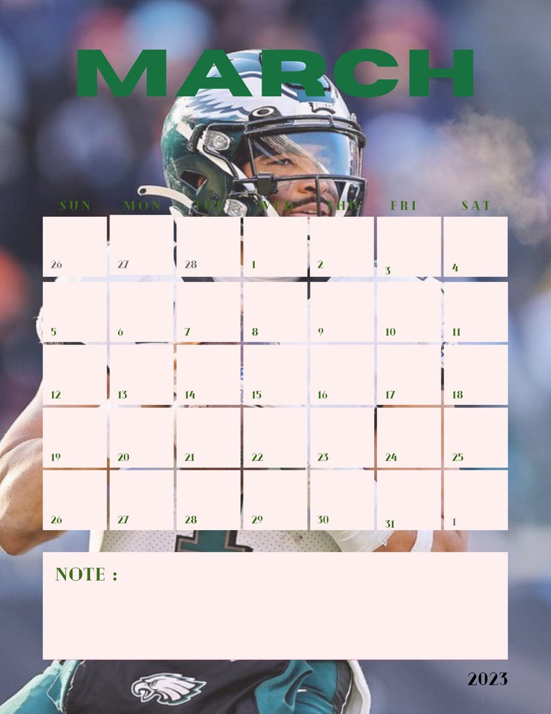 NFL Themed 2023 Calendar - Etsy