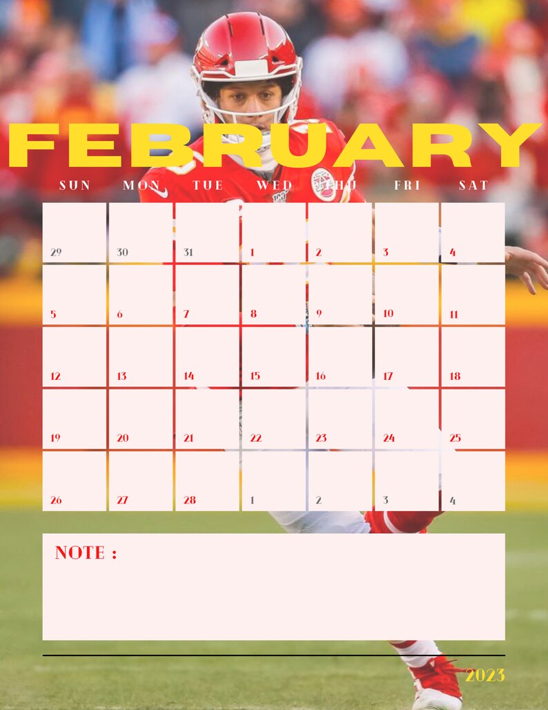 NFL Themed 2023 Calendar - Etsy