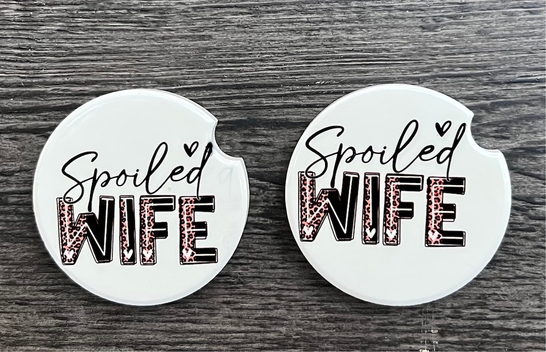 Ceramic Stone Car Coasters - Spoiled Wife - Etsy