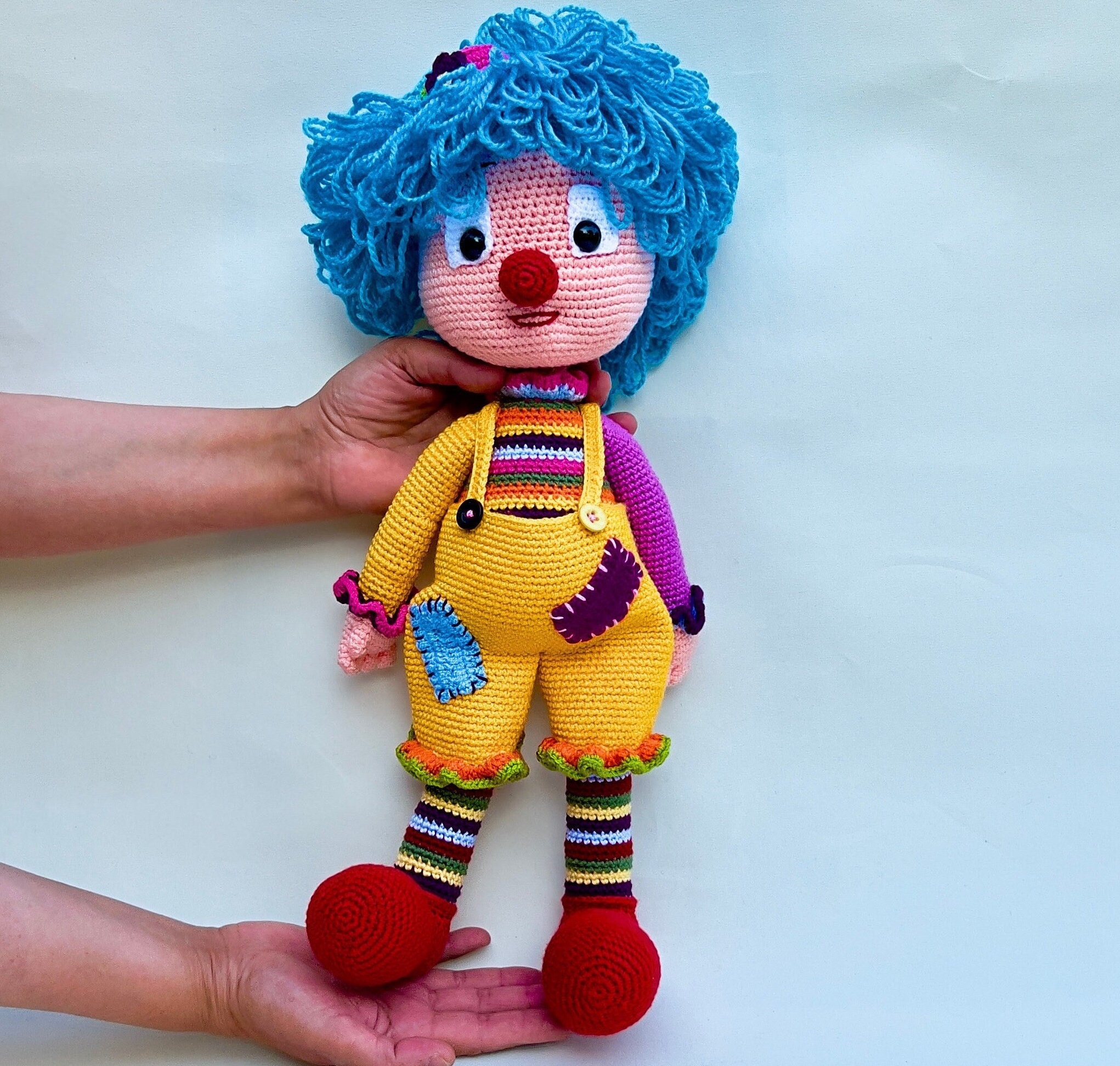 Clown Playful Personalised Character / Colourful Funny Crochet Clown ...