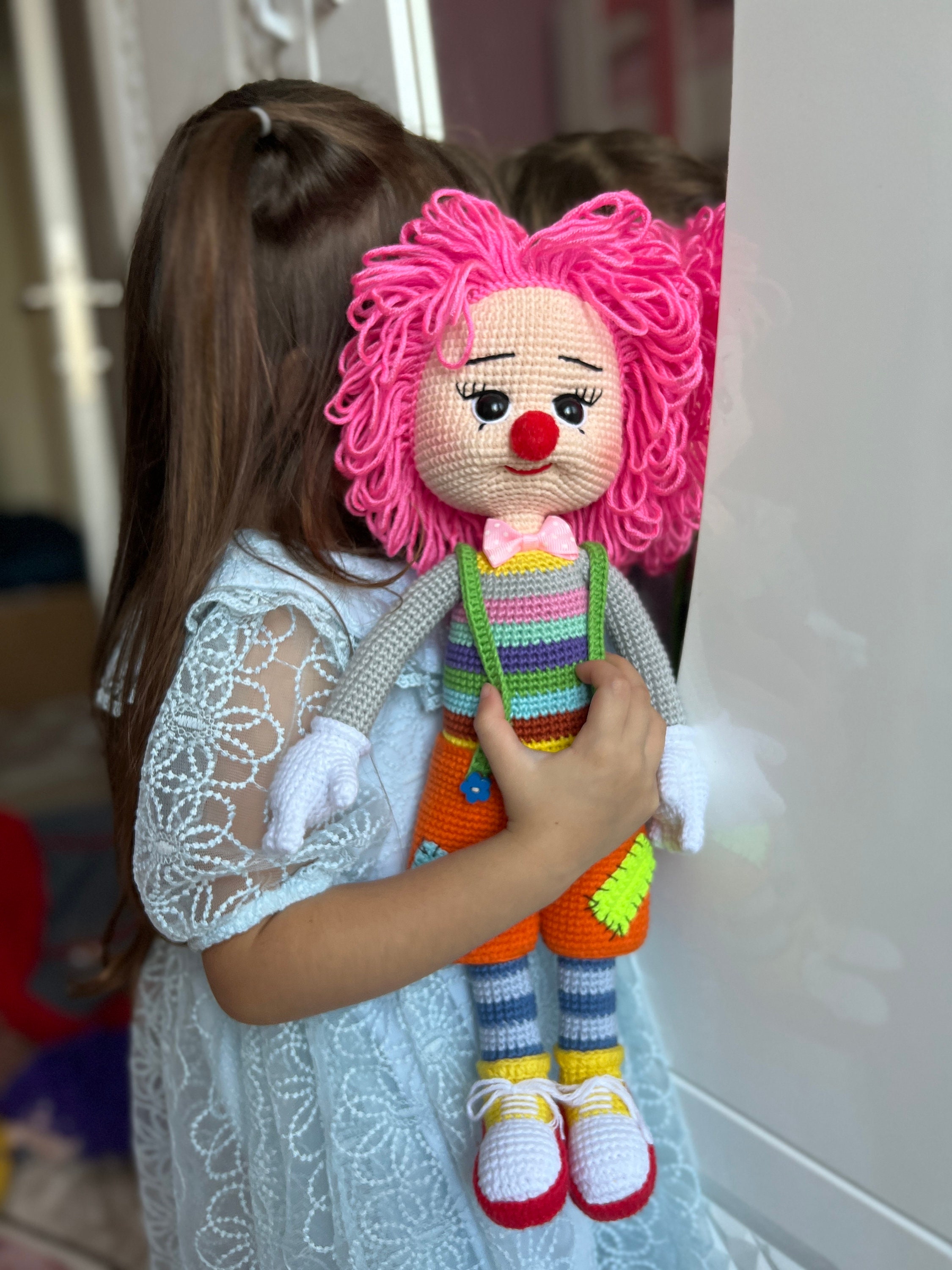 Clown Playful Personalised Character / Colourful Funny Crochet Clown ...